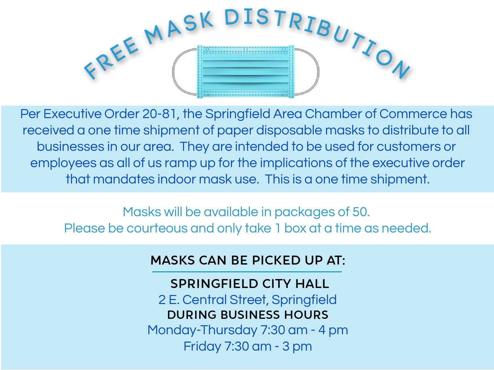 Free Mask Distribution - Springfield Minnesota Chamber of Commerce