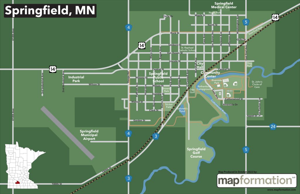 Springfield Mn Map at Taj Schauer blog